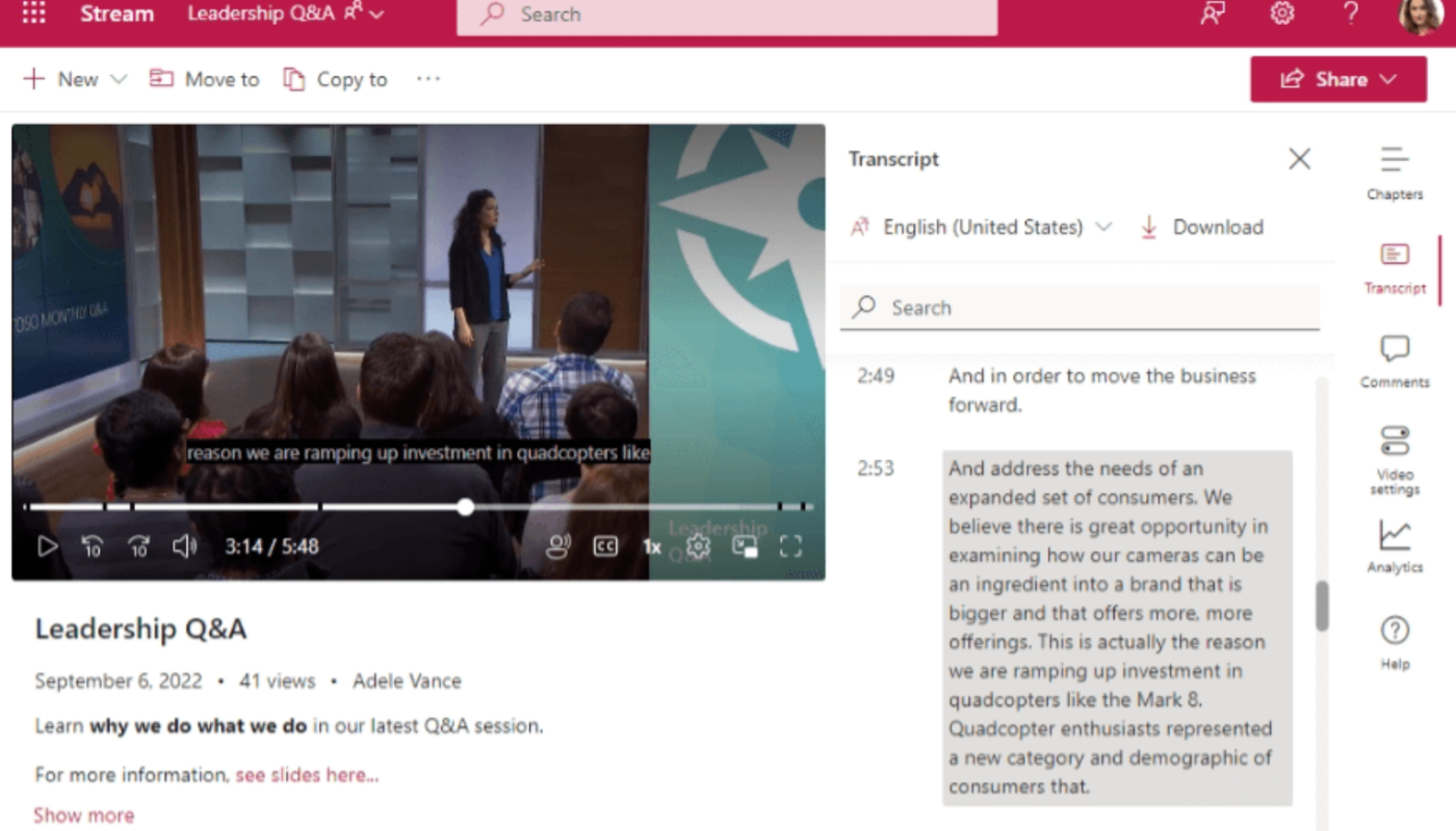 How to Transcribe a Recorded Office Meeting via Microsoft Office Stream ...